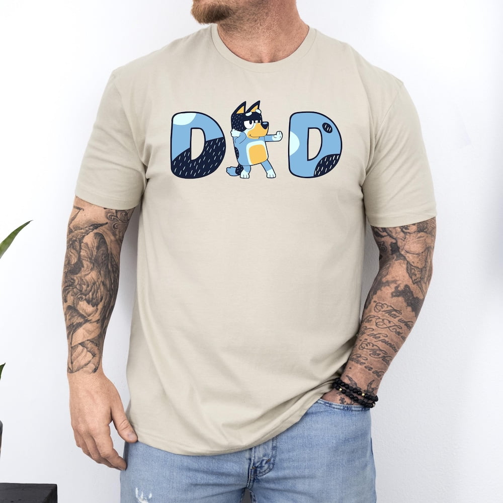 Bluey Dad T-Shirt, Bluey Bandit Bluey Shirt, Bluey Father'S Day Shirt ...
