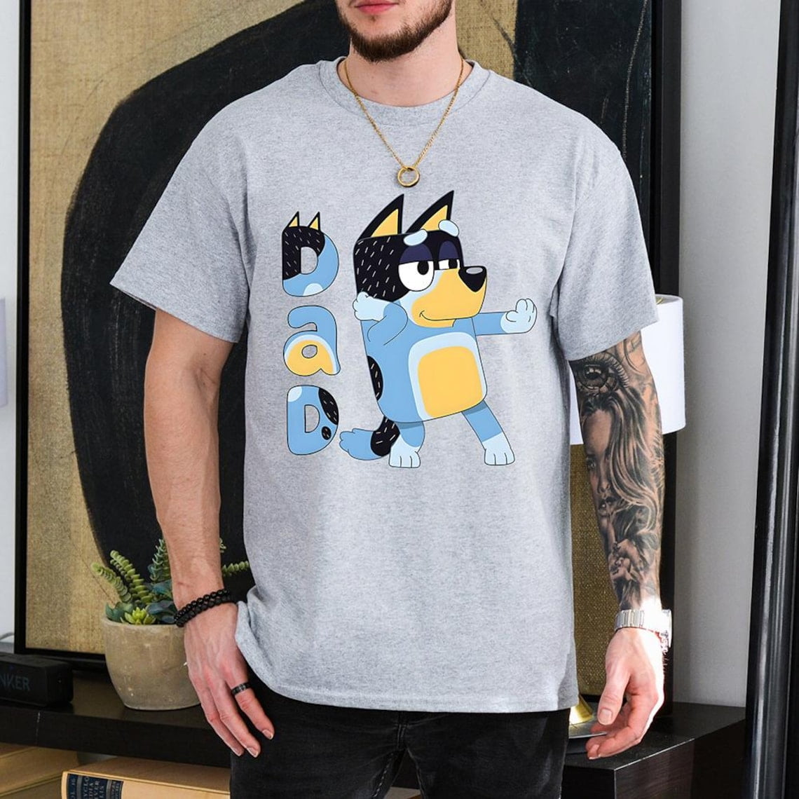 Bluey Dad T-Shirt, Bluey Family Shirt, Father's Day,Sport Grey color ...