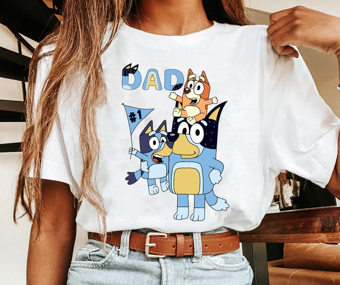 Bluey Dad T-Shirt, Father Days Tshirt, Bluey Family Shirt, Bluey Mom ...