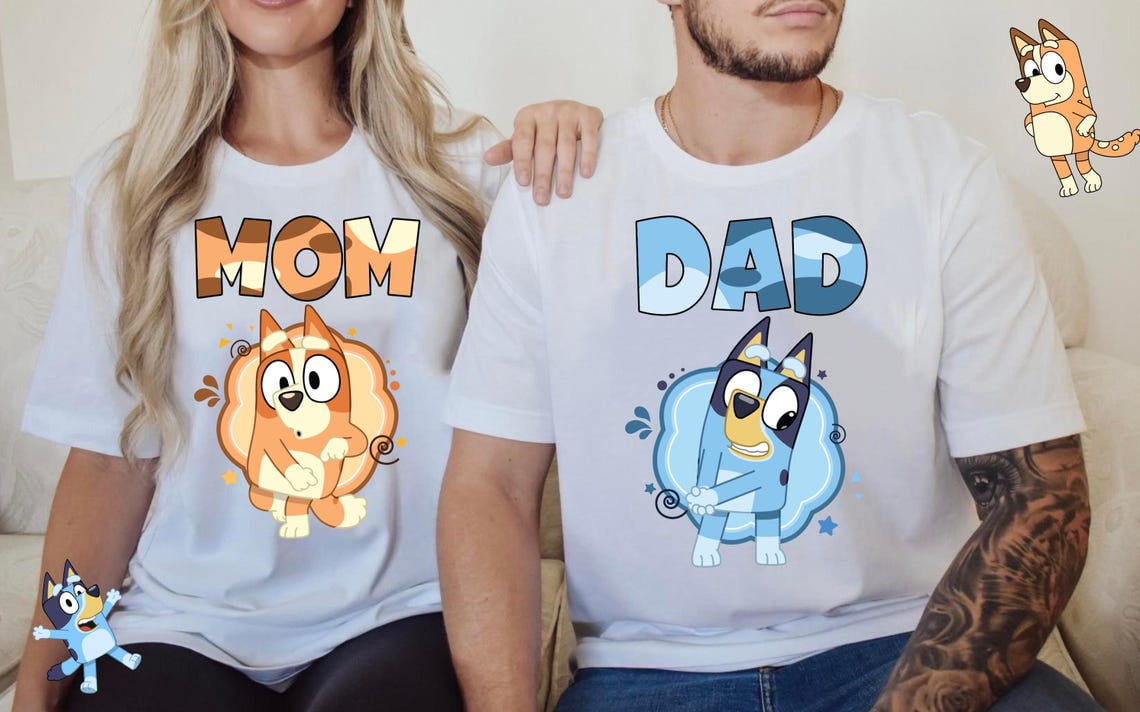 Bluey Dad shirt, Bluey Mom Shirt,Bluey Family Shirt,Bluey Matching ...