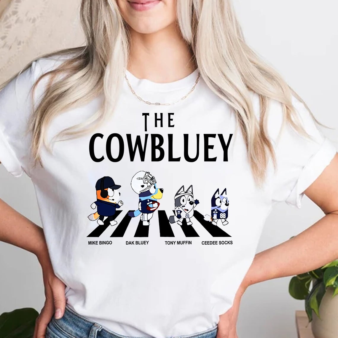 Bluey Dallas Abbey Road Football Shirt Comfort Colors Shirt, Size S ...