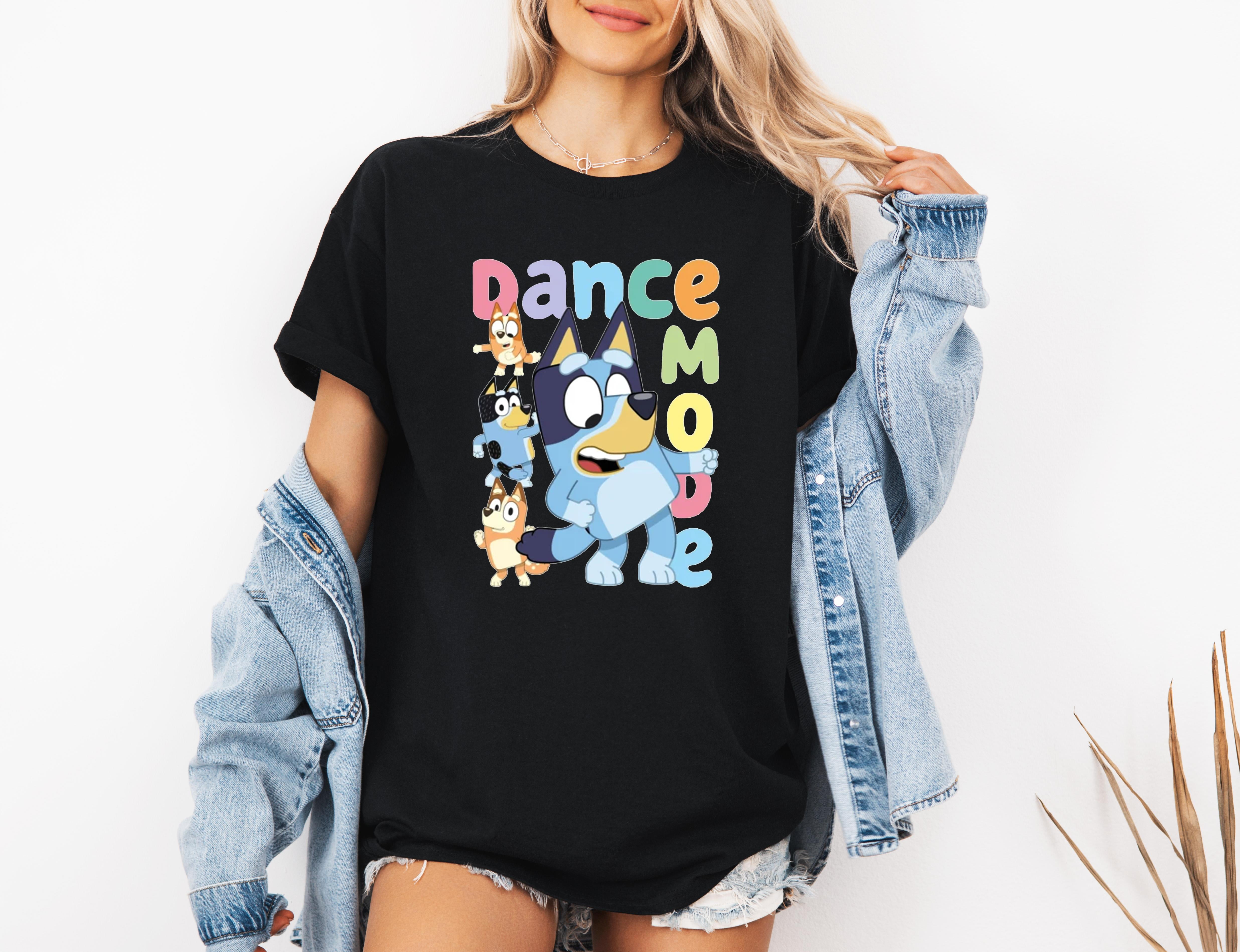 Bluey Dance Mode Bluey T-shirt, Fun Cartoon Design, Unisex S-5XL Shirt ...