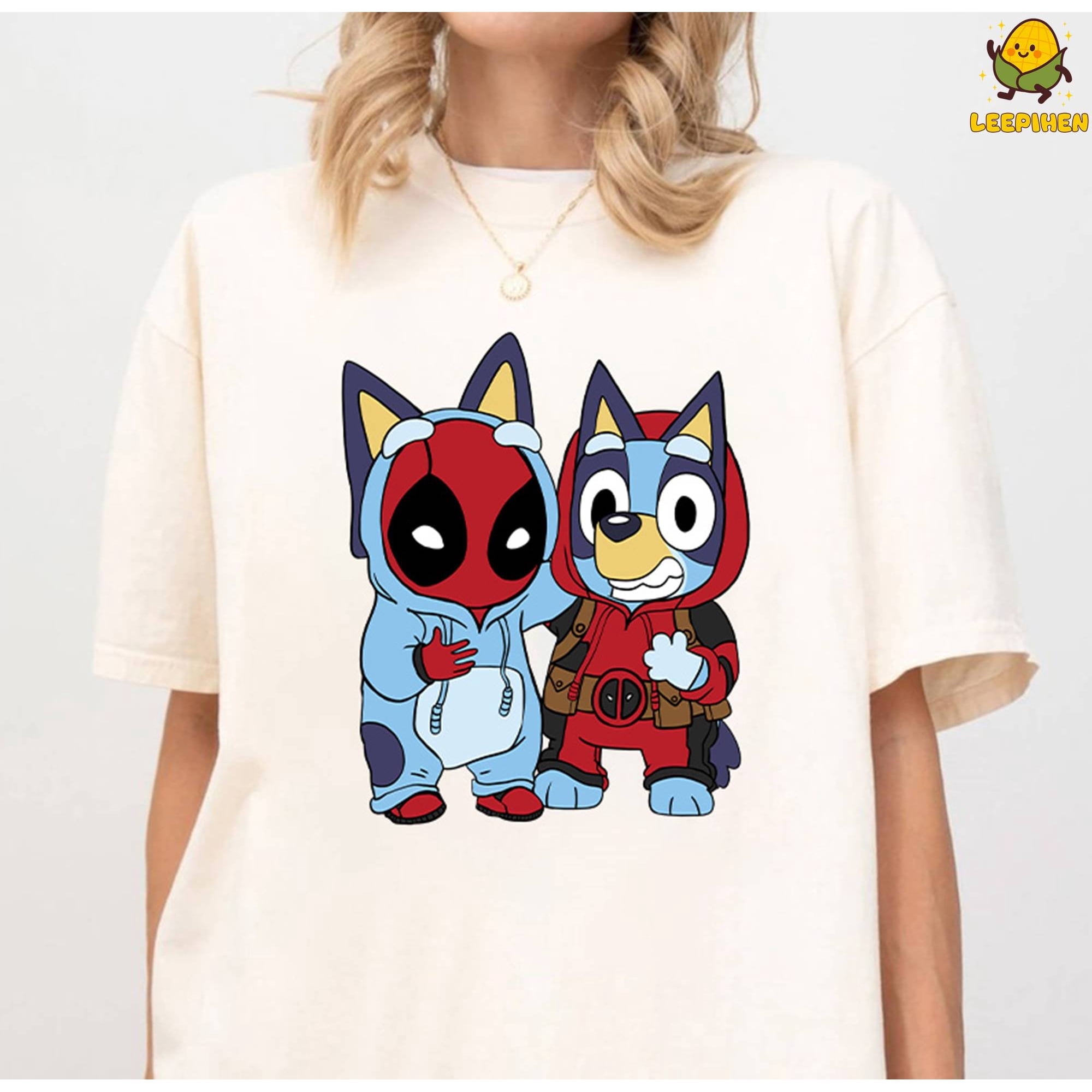 Bluey Deadpool Shirt, Bluey Superhero Deadpool Shirt, Bluey Deadpool 3 ...