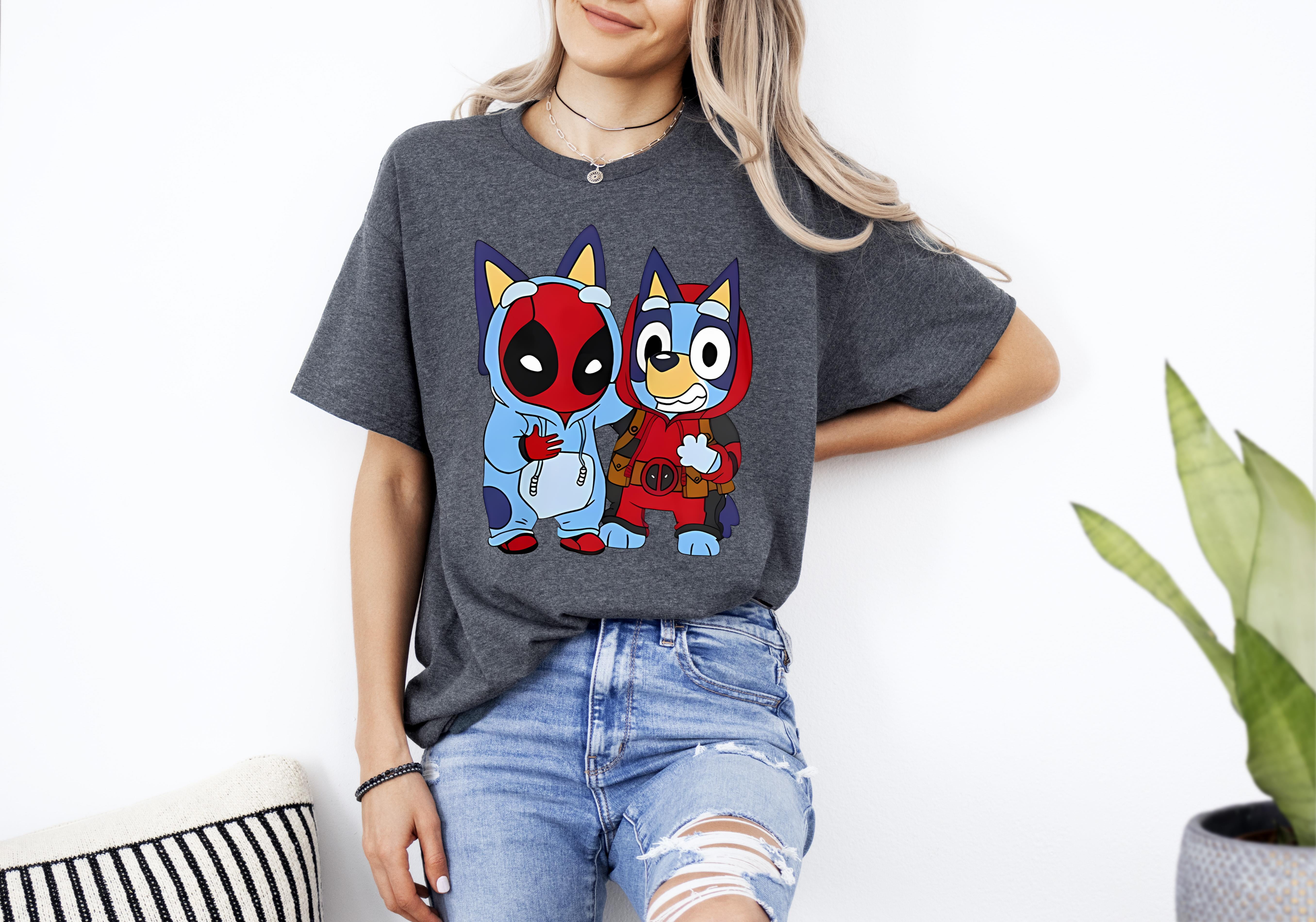 Bluey & Deadpool -Unisex T-Shirt Up To 4XL - Walmart.com