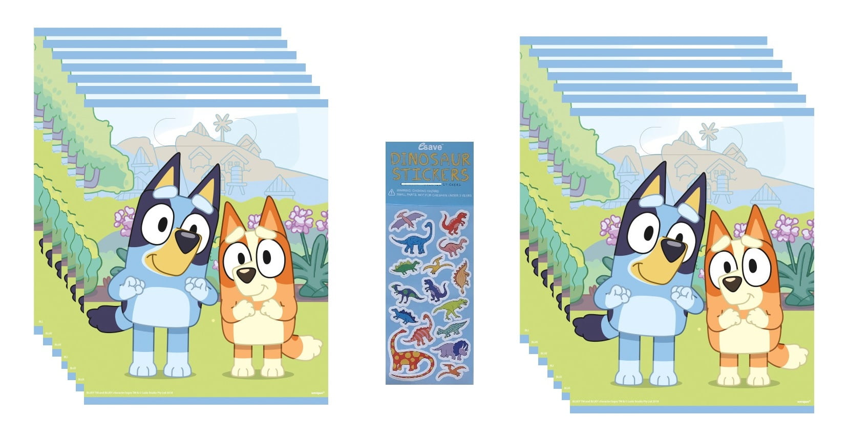 Bluey Dog Kids Birthday Party Supplies Bundle with 16 Count Plastic ...