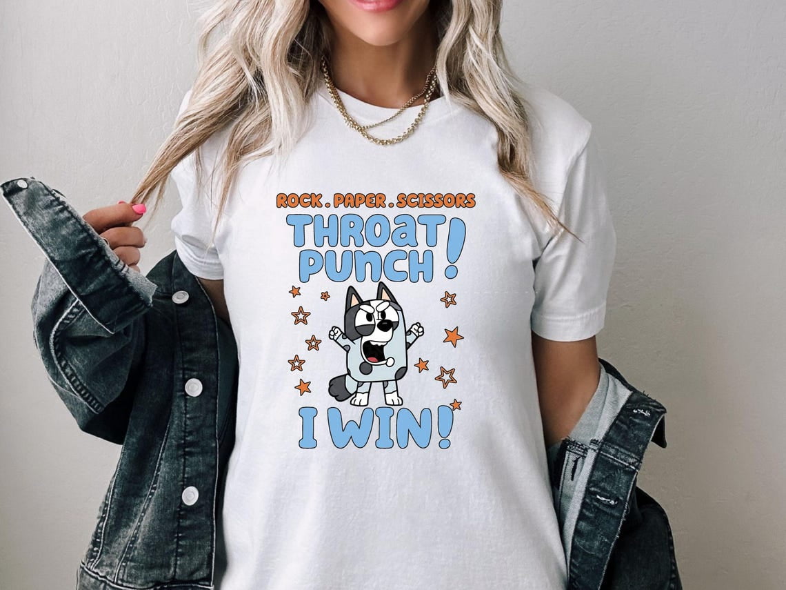 Bluey Dog Shirt, Throat Punch Shirt, Funny Blue Dog Shirt, Funny Blue ...