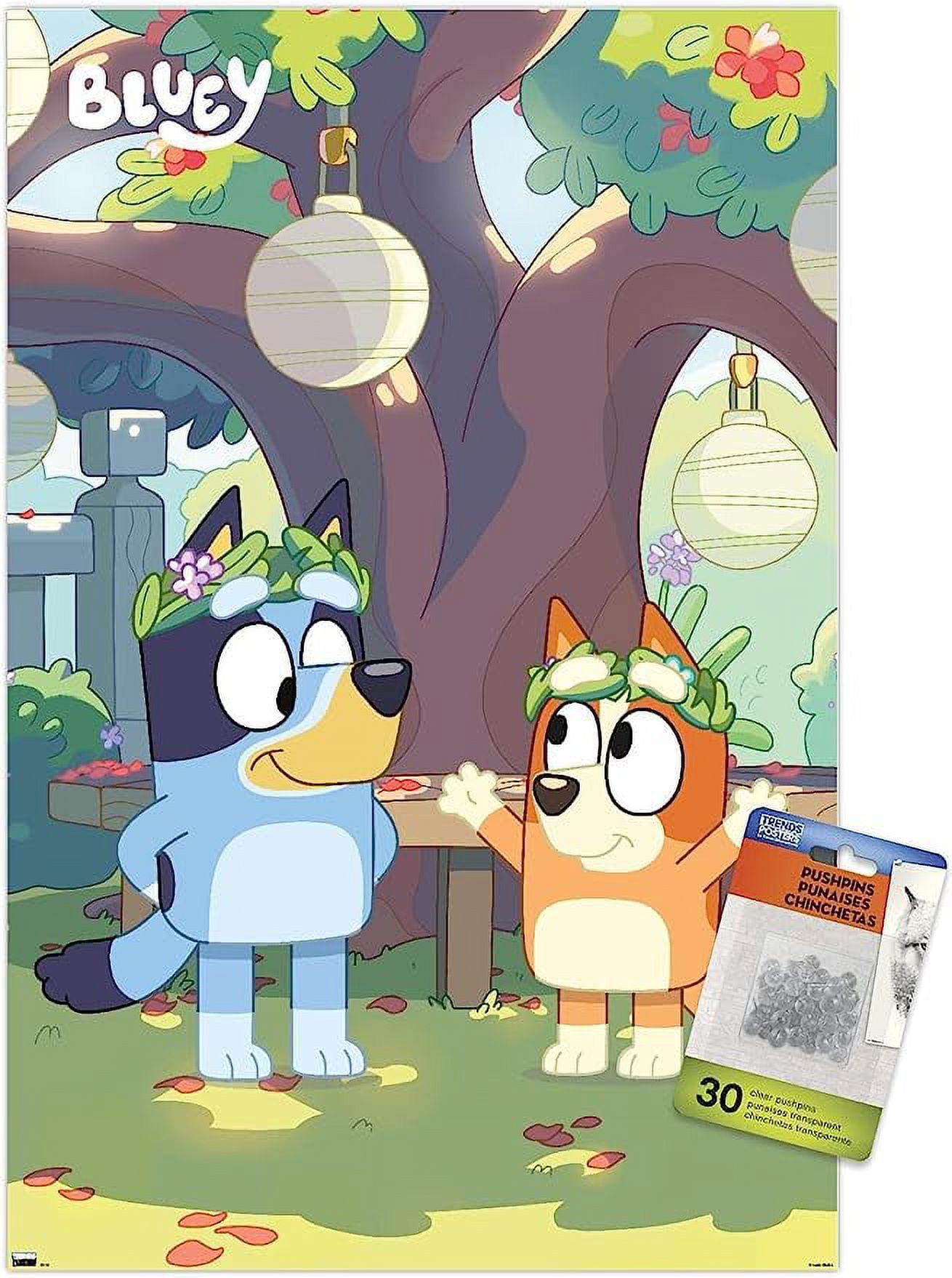 Bluey - Duo Wall Poster with Pushpins, 14.725" x 22.375" - Walmart.com