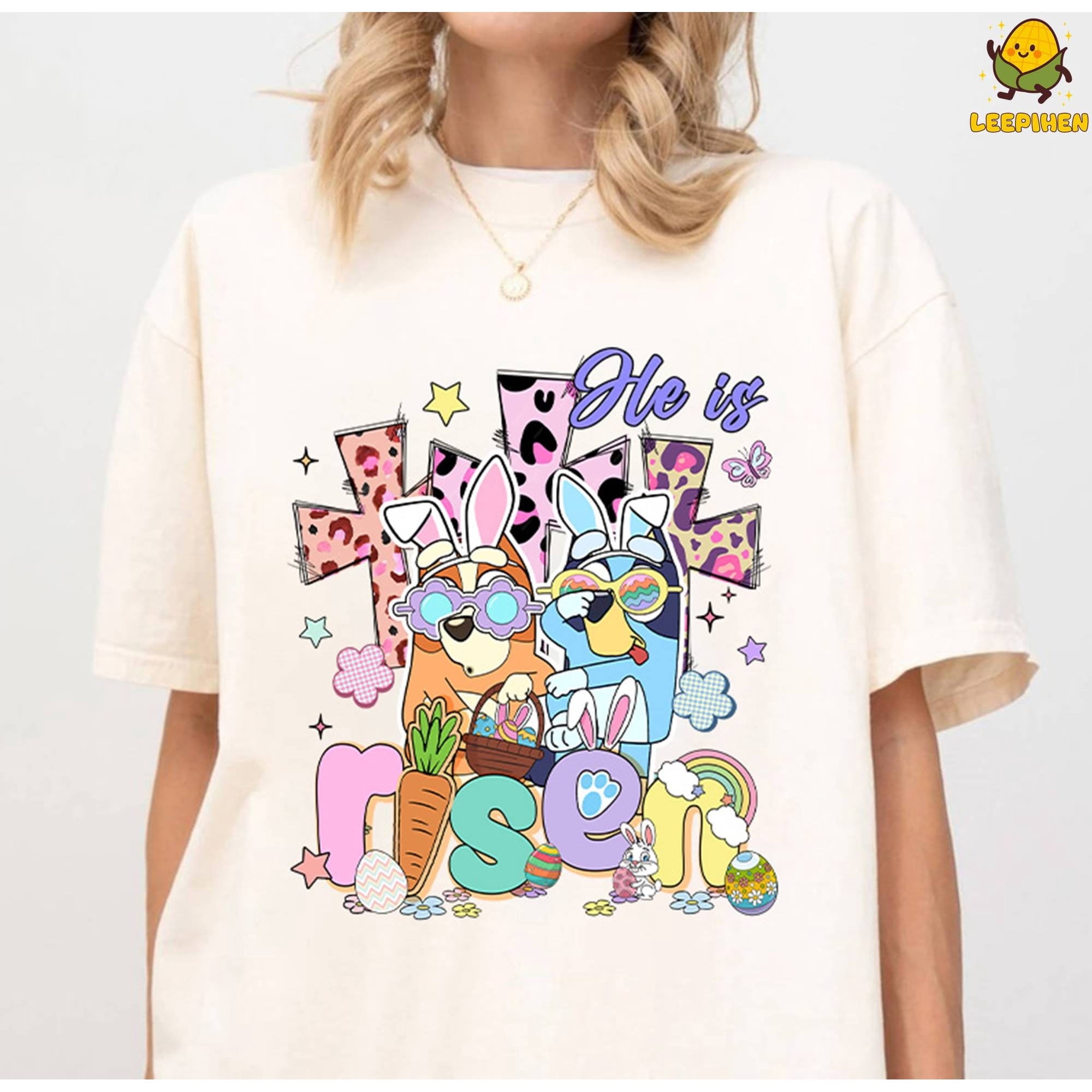 Bluey Easter Jesus Is Risen T-Shirt, Happy Easter Design, Family ...