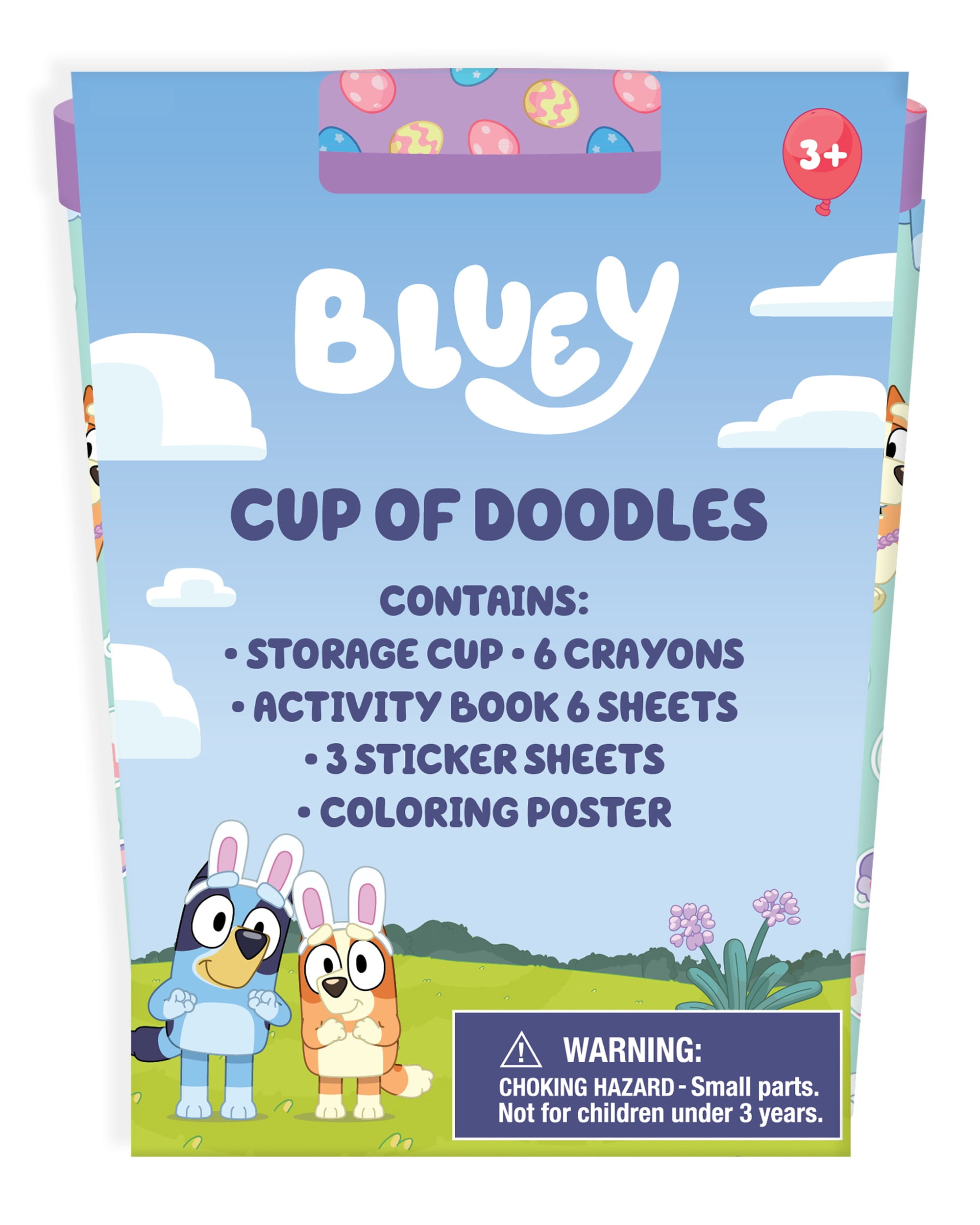 Bluey Art Kit: Easter-Themed Cup of Doodles with Crayons, Activity Book ...