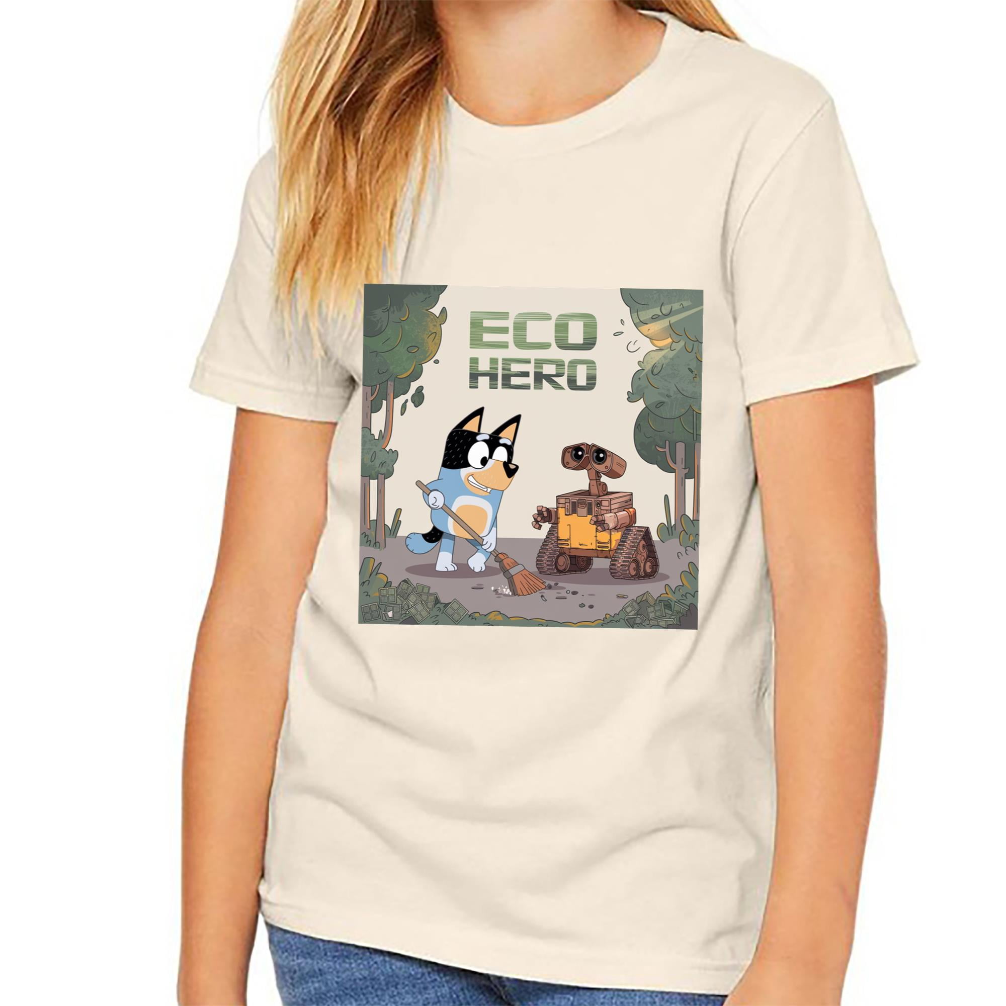 Bluey Eco Hero Duo With Nature Message, Adorable Cartoon Pup And Robot ...