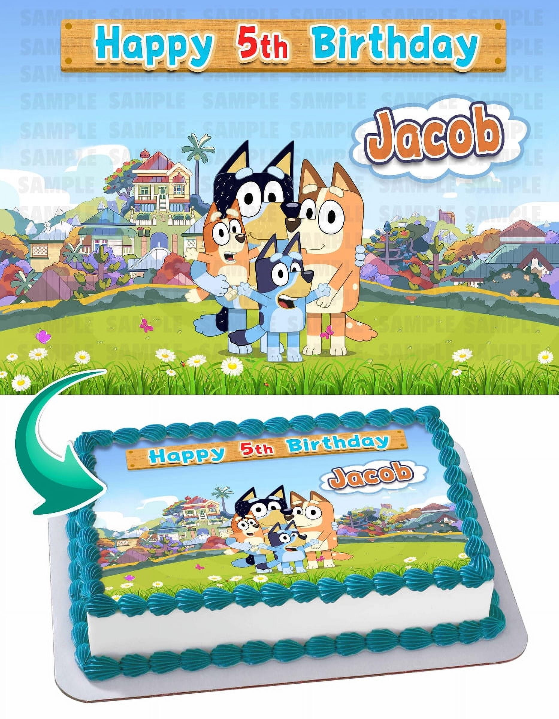 Bluey Edible Cake Image Topper Personalized Birthday Party 1/4 Sheet ...
