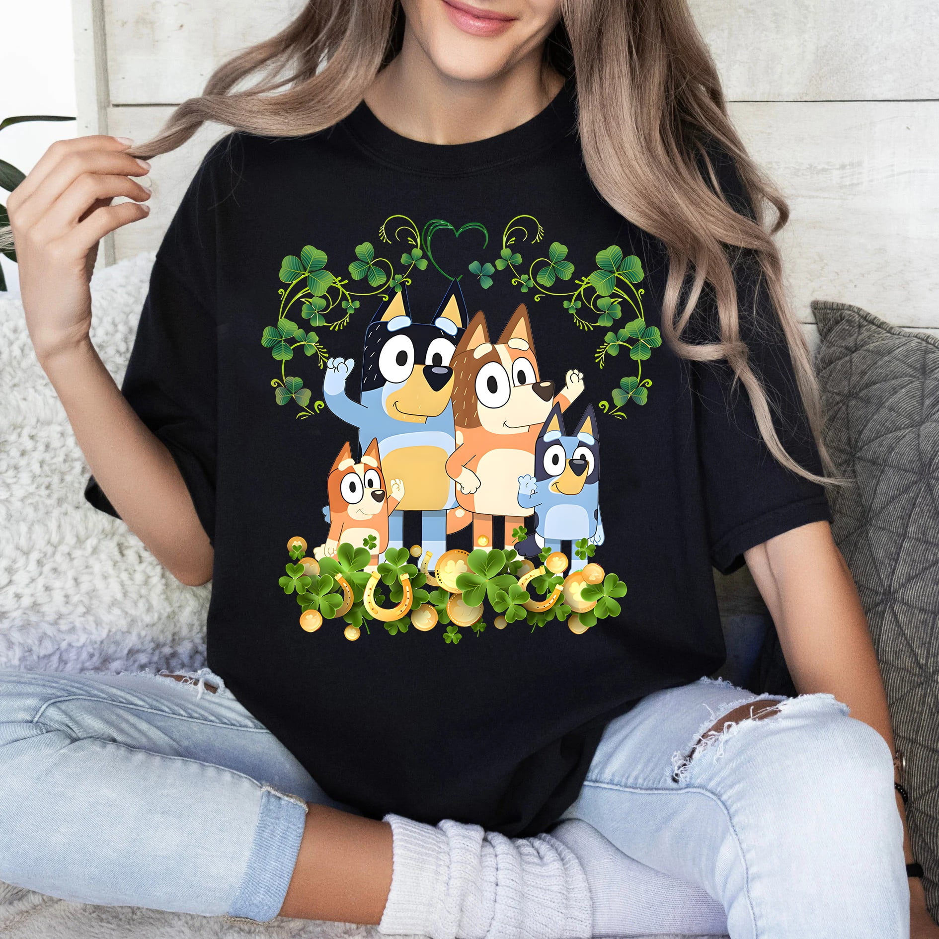 Bluey Family Cartoon St Patrick Vintage Shirt Comfort Colors Shirt ...