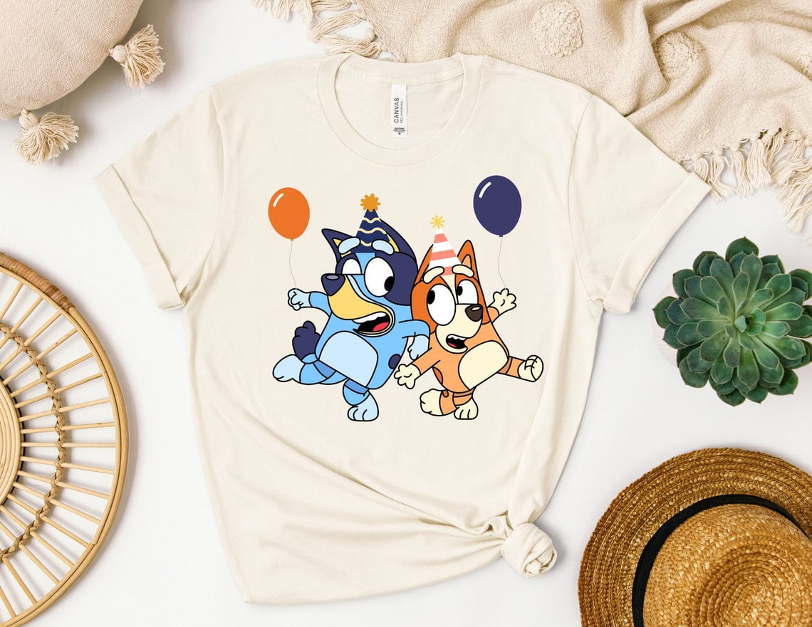 Bluey Family Cartoon Tee, Minimalist Design Shirt, Unisex S-5Xl Hot ...