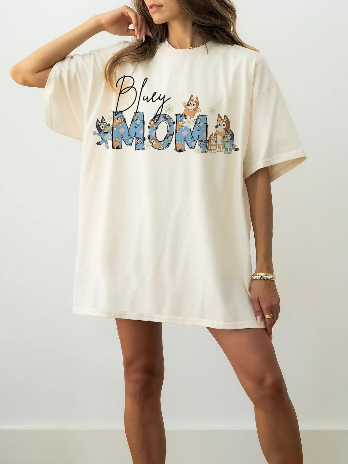 Bluey Family Comfort colors Shirt, Bluey Chilli Heeler Mom Retro ...