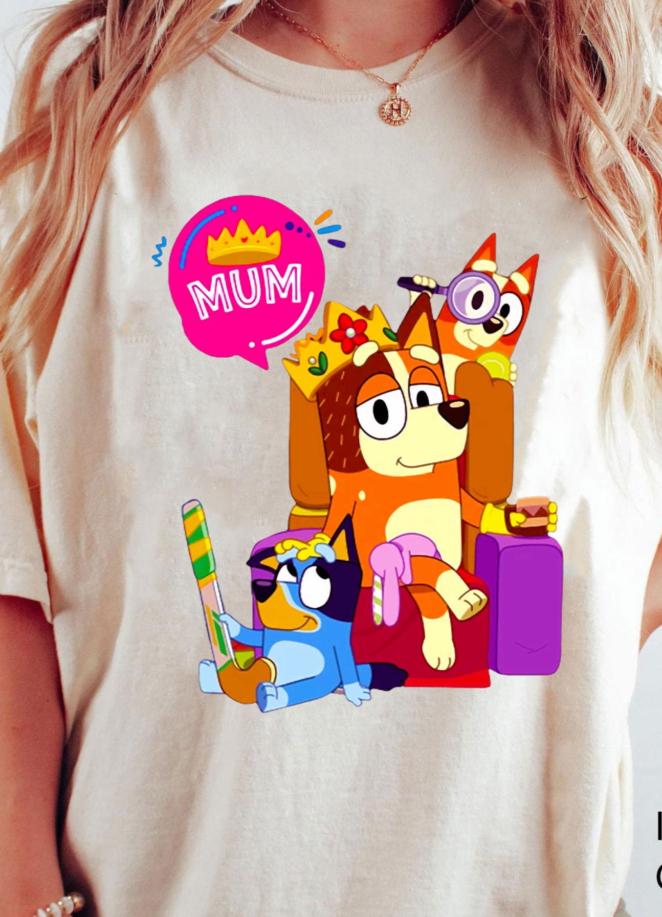 Bluey Family Mum Shirt Bluey Bandit, Disney Mum Bluey Birthday Party ...