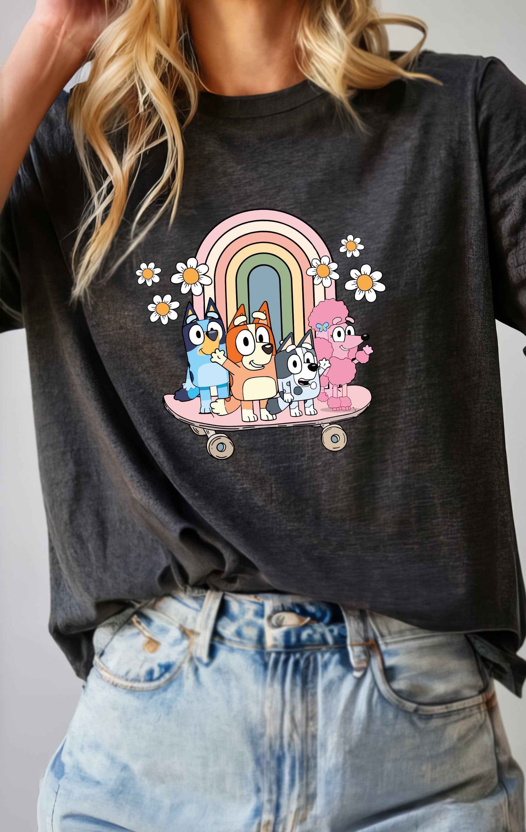 Bluey Family Skating T-Shirt, Funny Bluey Shirt, Heeler Family Shirt ...