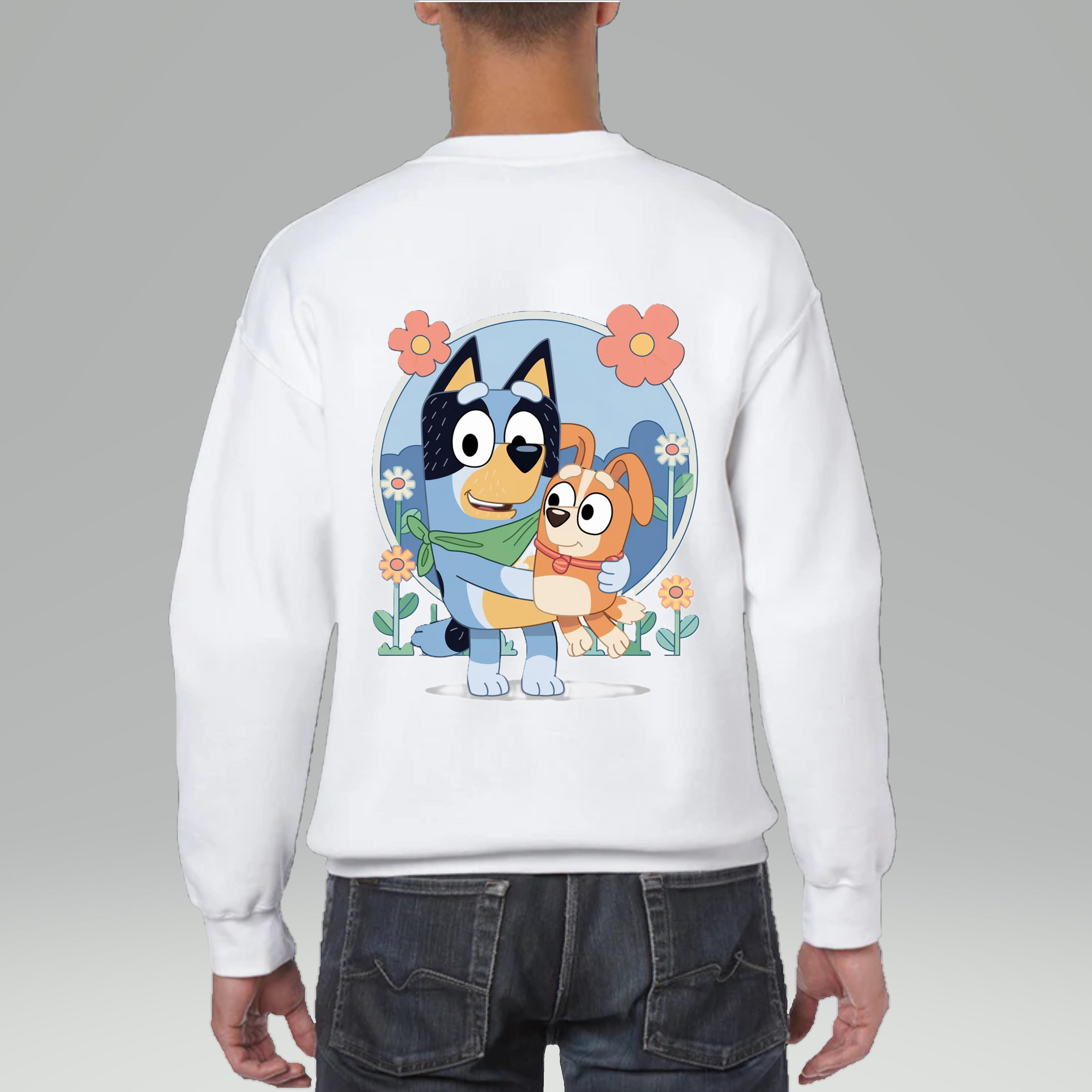 Bluey Family Sweatshirt – Vintage Bluey & Bingo Dog Design, Funny ...