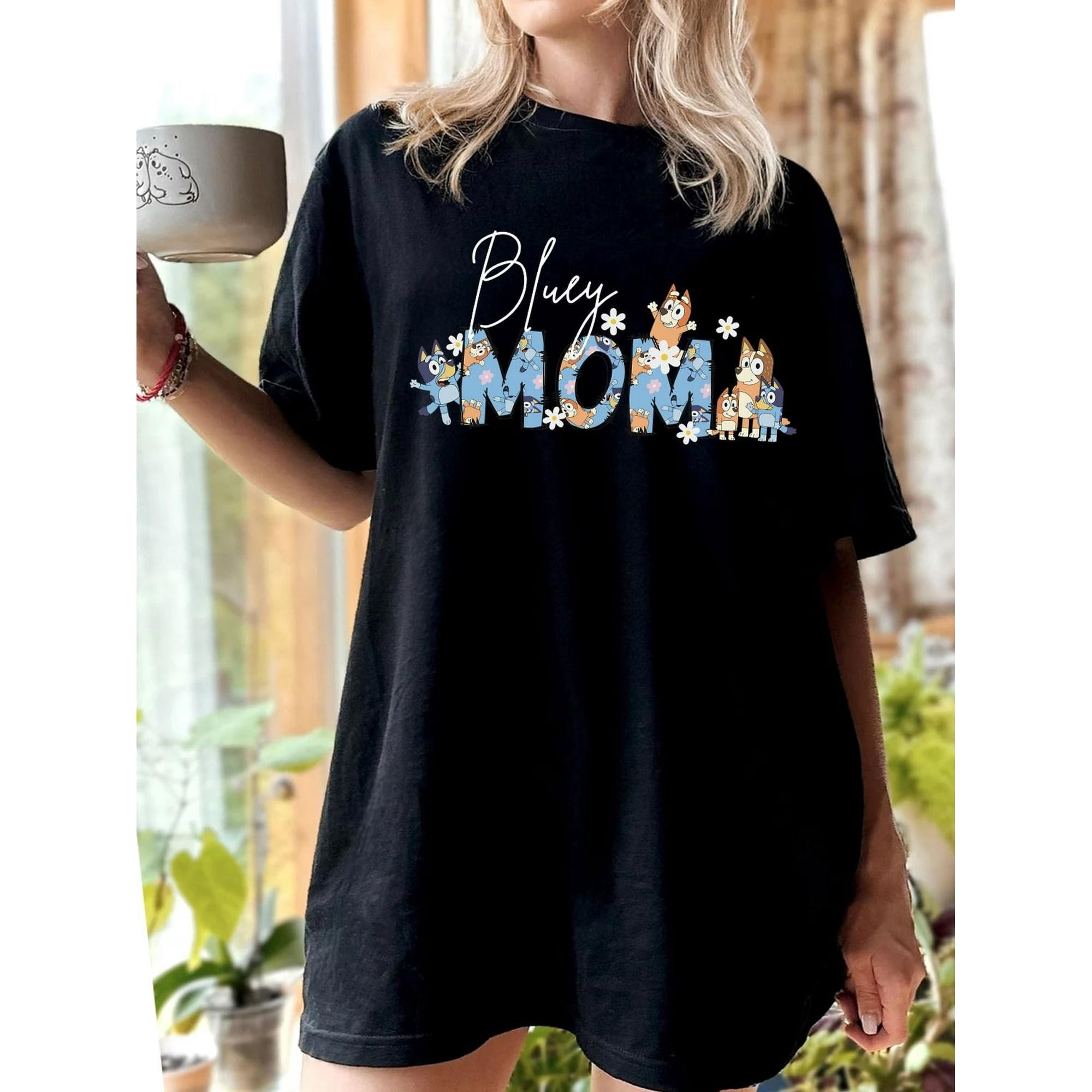 Bluey Family T-Shirt, Bluey Chilli Heeler Mom Retro Chilli Heeler Shirt ...