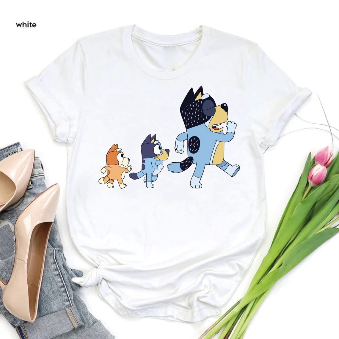 Bluey Family T-Shirt, Bluey Family Matching Shirt, Blue Father And Son ...