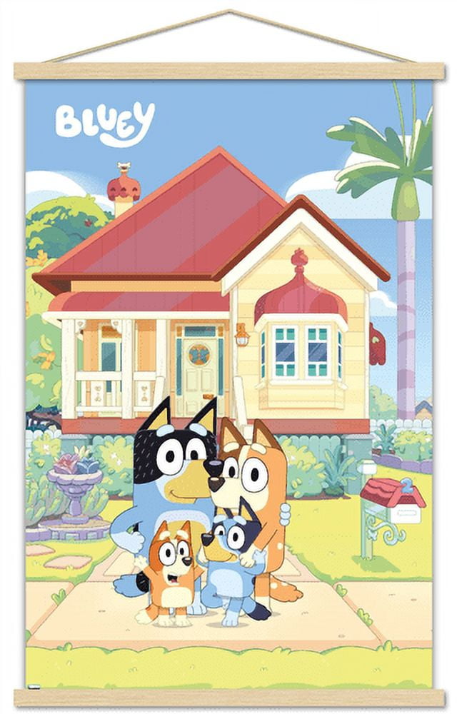 Bluey - Family Wall Poster with Magnetic Frame, 22.375" x 34" - Walmart.com