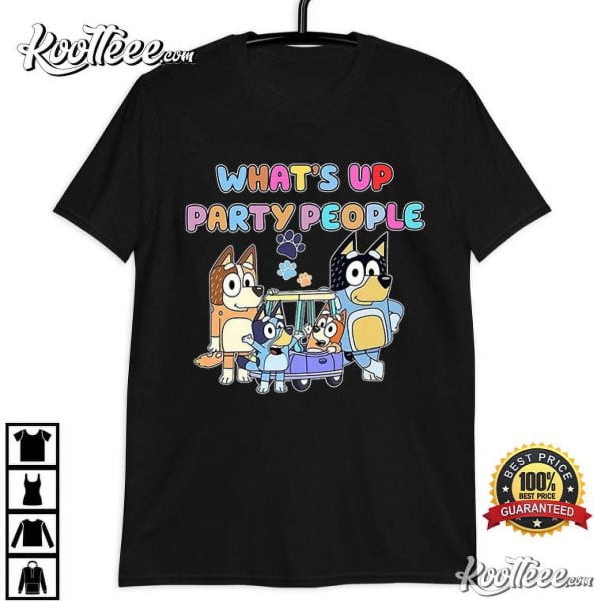 Bluey Family What’s Up Party People Unisex T-Shirt ,Ash Grey Color,Size ...