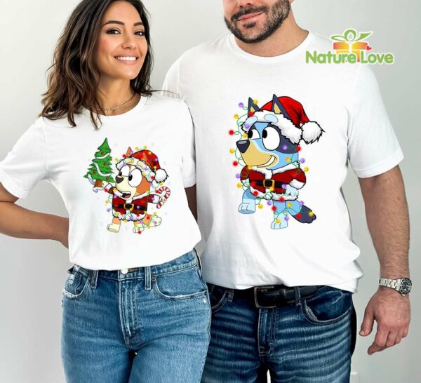 Bluey Family Xmas Shirt Chilli Mom Bandit Dad Christmas T-Shirt ...