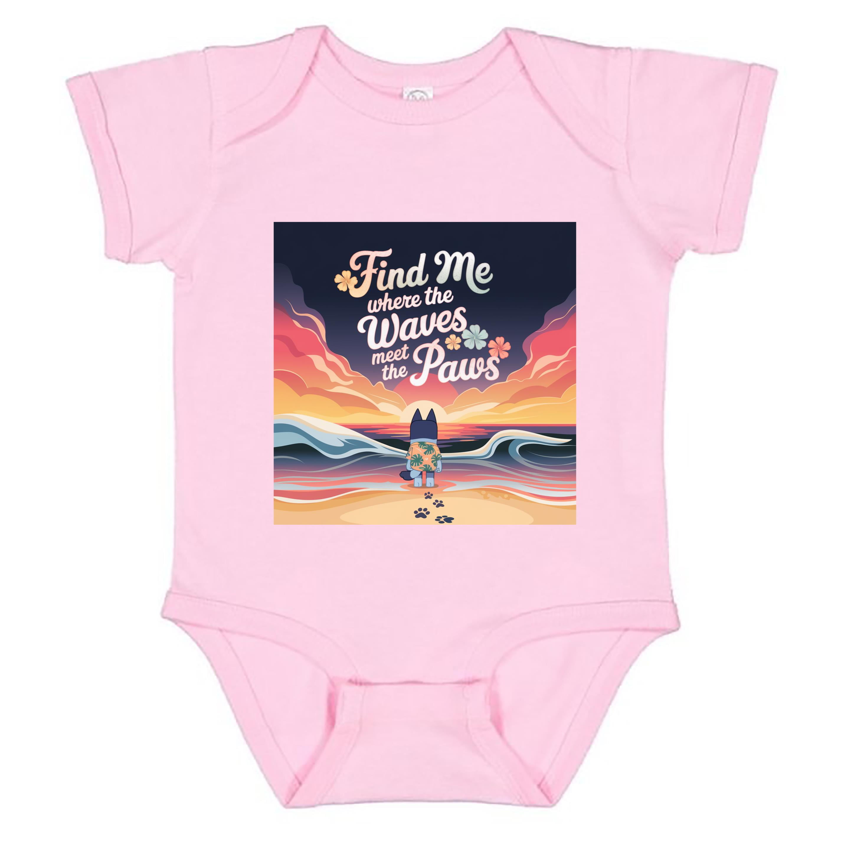 Bluey Find Me Where The Waves Meet The Paws, Fun Beach Cartoon Dog ...