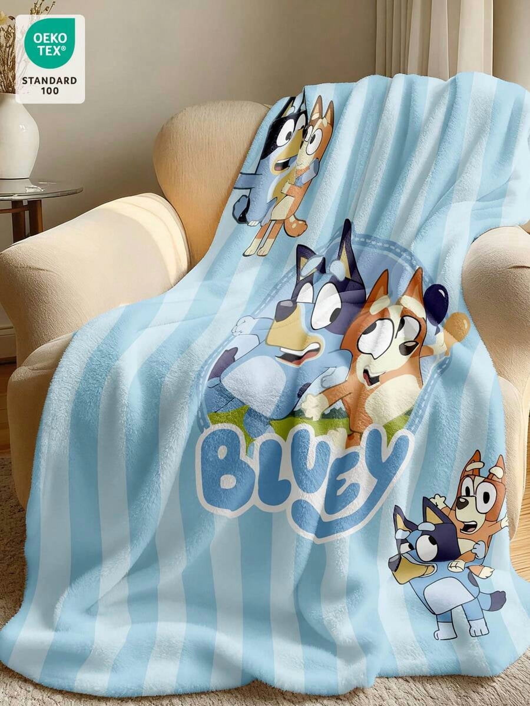 Bluey Flannel Throw Blanket - Super Soft Lightweight Cartoon Print ...