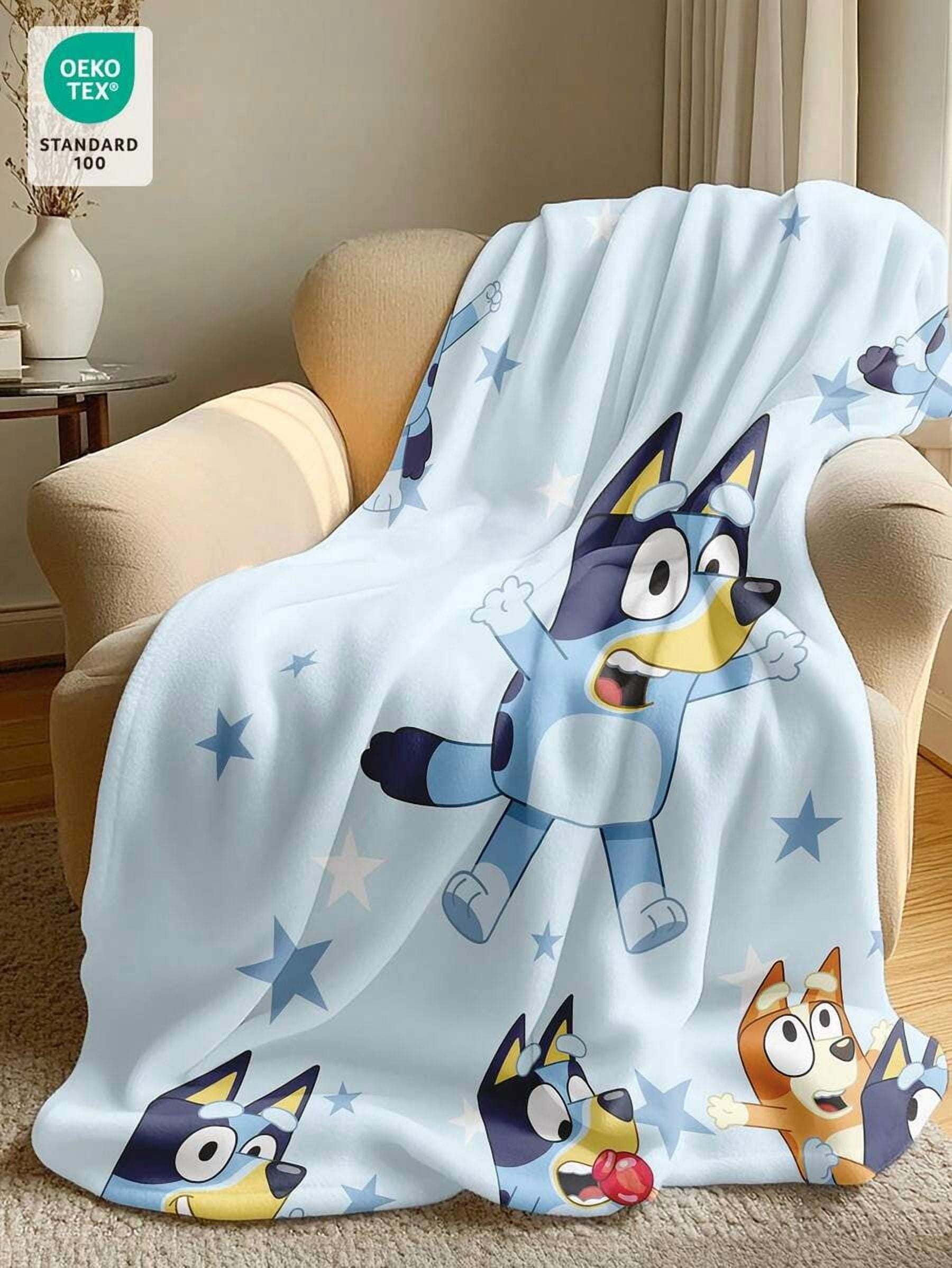 Bluey Flannel Throw Blanket - Super Soft Lightweight Cartoon Print ...