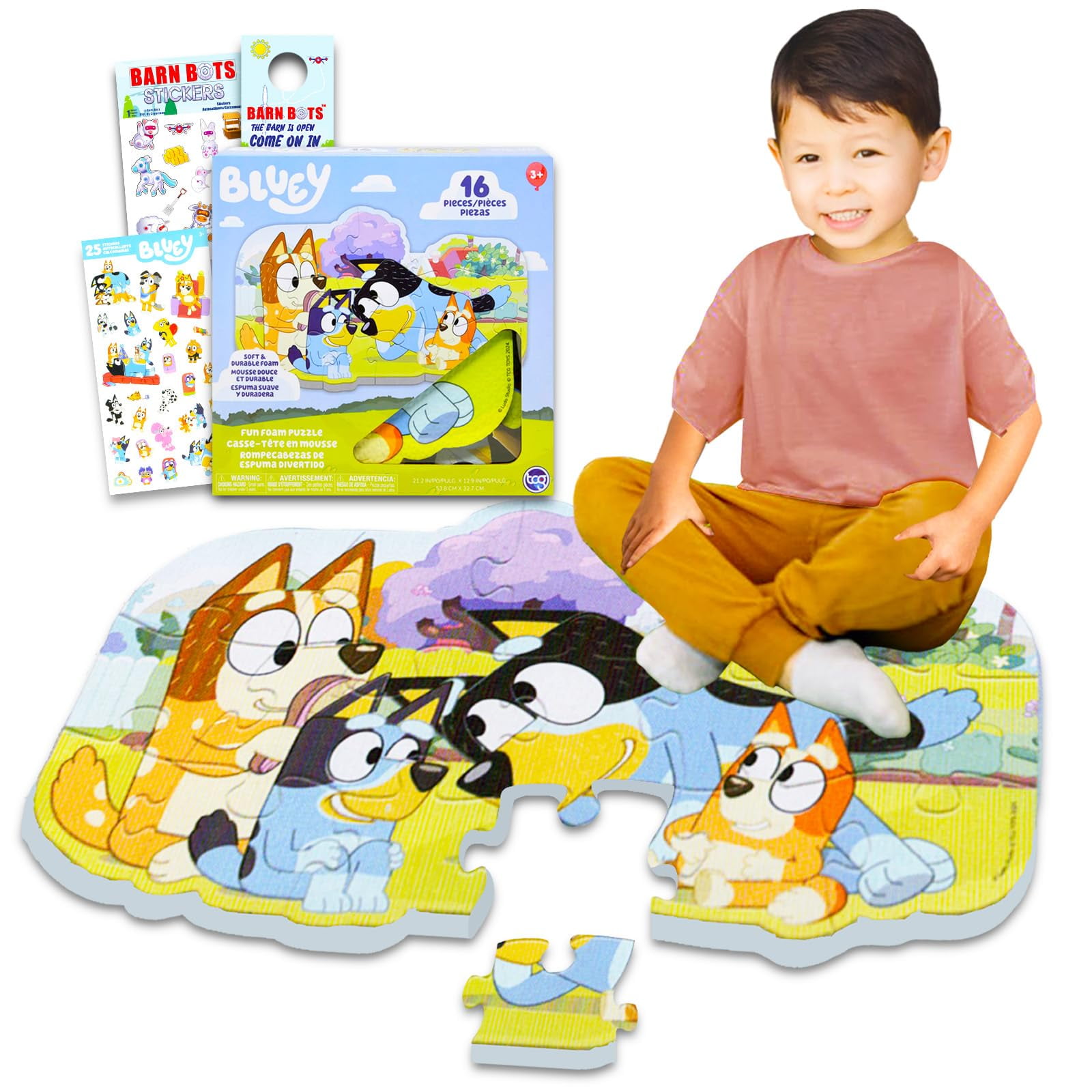 Bluey Foam Puzzle Mat MMF7 Set - Bundle with 16 Pc Foam Floor Puzzle ...