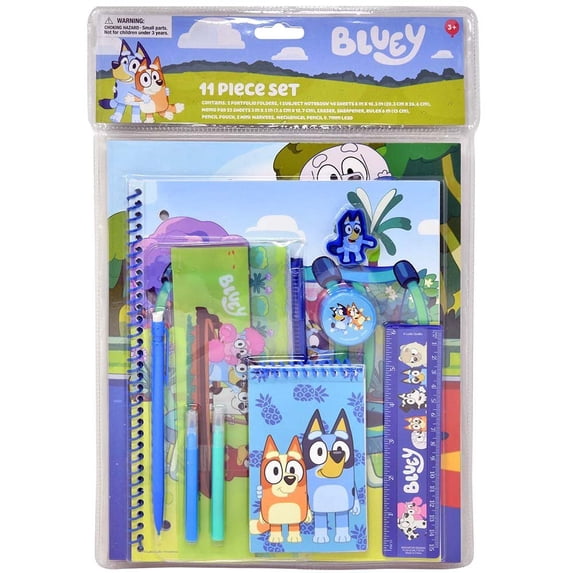 Bluey & Friends 11 Piece Stationery Set - Walmart.com