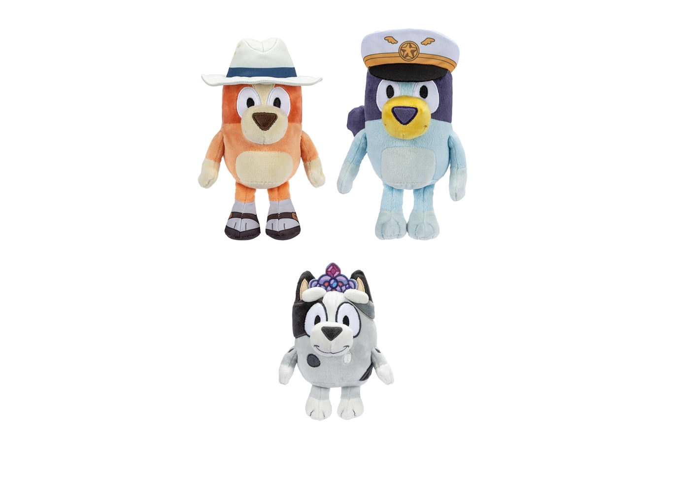 Bluey Friends - Captain Bluey, Princess Muffin and Travel Bingo Stuffed ...