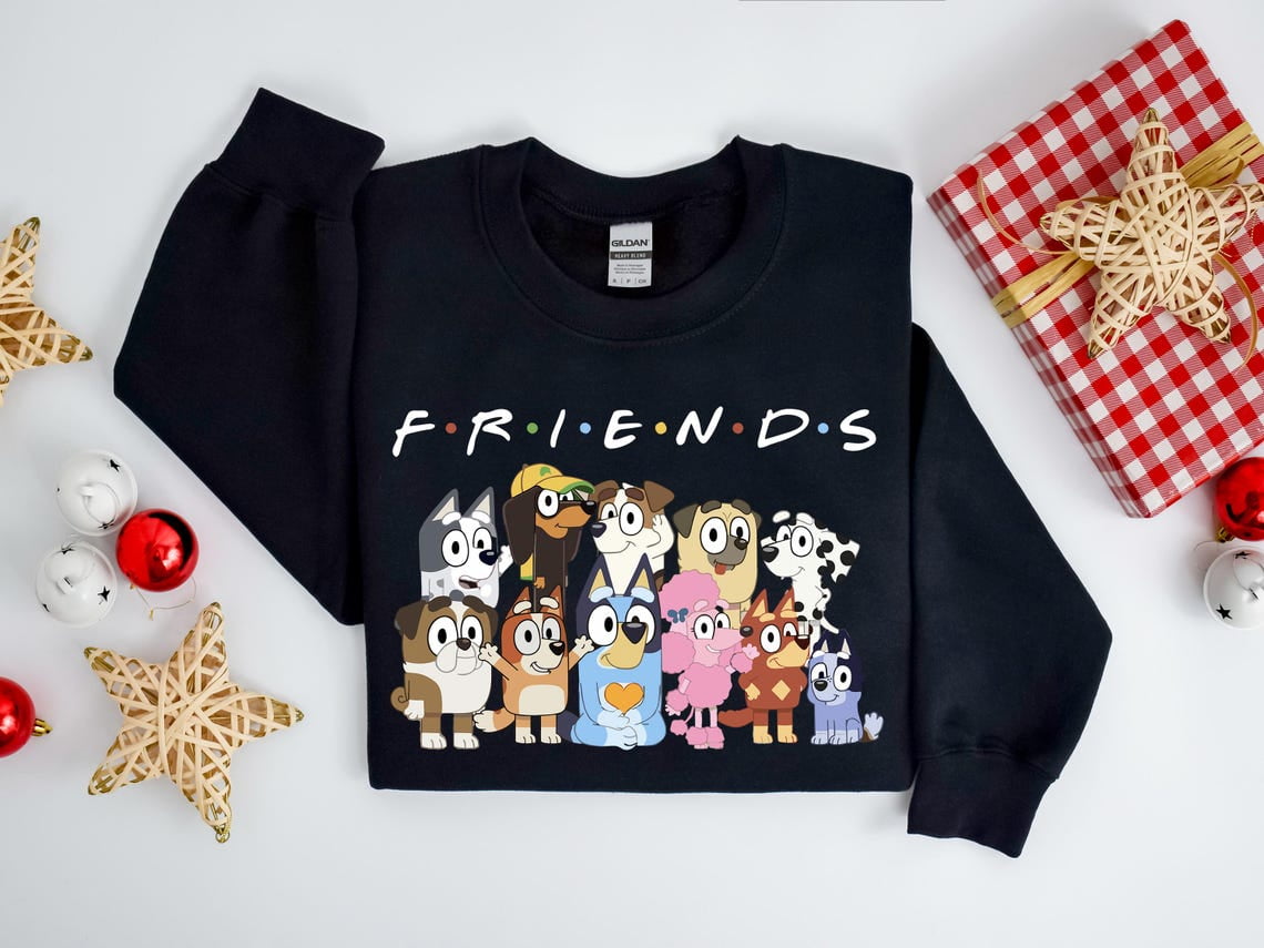 Bluey Friends Shirt, Animated Show Sweatshirt, Bluey Family Clothing ...