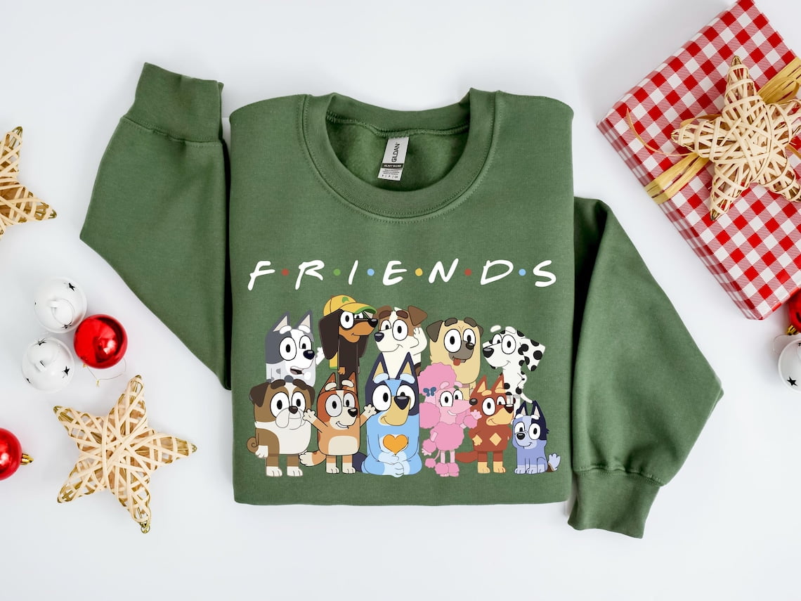Bluey Friends Shirt, Animated Show Sweatshirt, Bluey Family Clothing ...