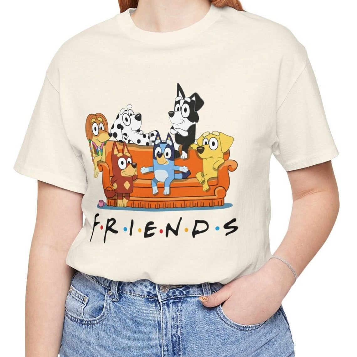 Bluey Friends Unisex Jersey Short Sleeve Tee / Bluey Inspired Shirt ...