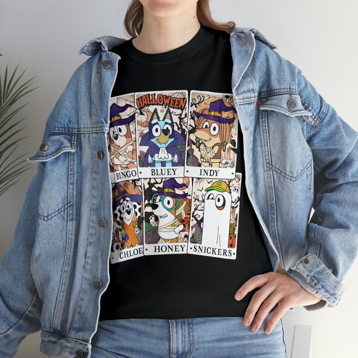 Bluey Gang Tarot Cards T-shirt, Bluey Bingo Friends Halloween Shirt ...