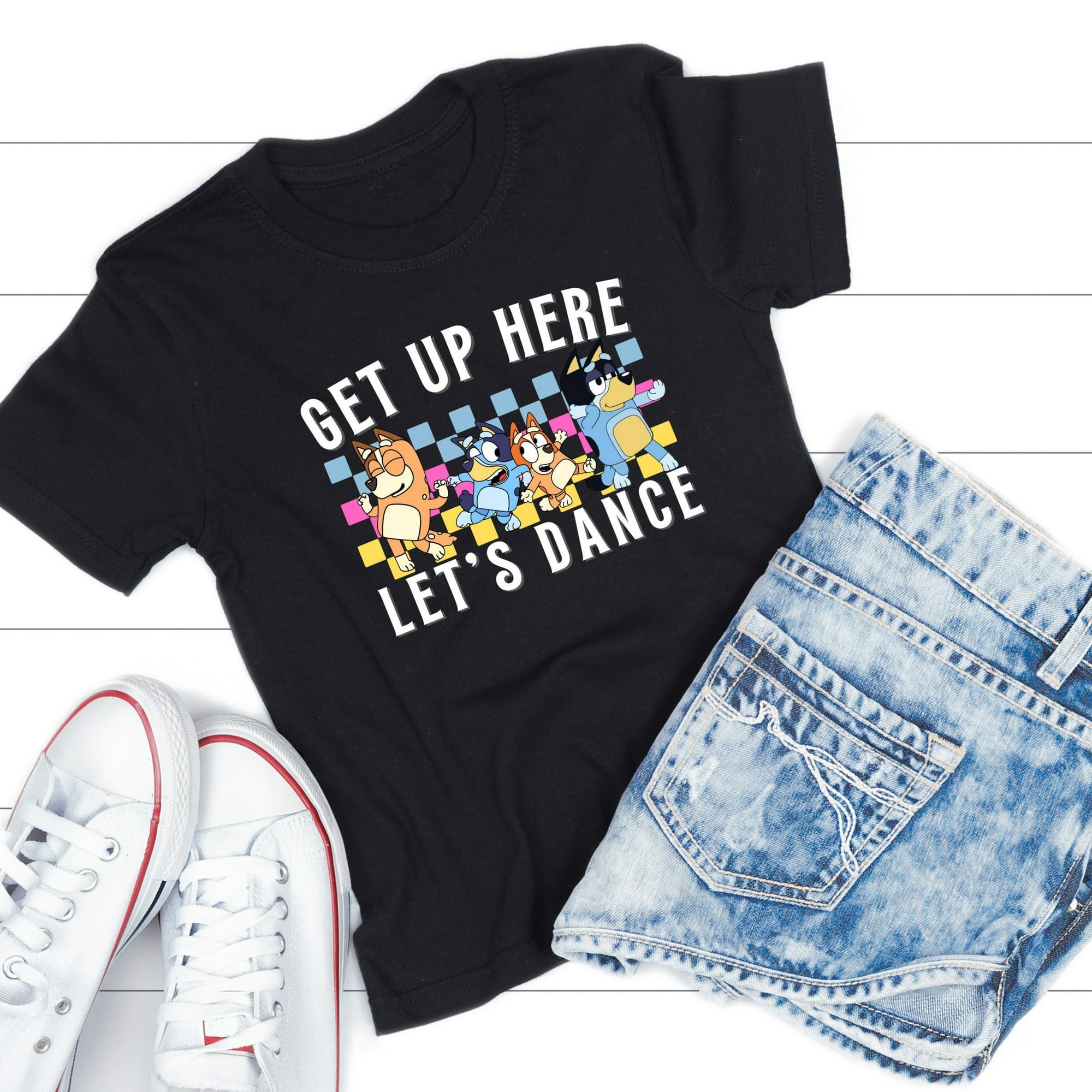 Bluey Get Up Here Let’s Dance, Bluey And Family Design, Bingo & Bluey T ...