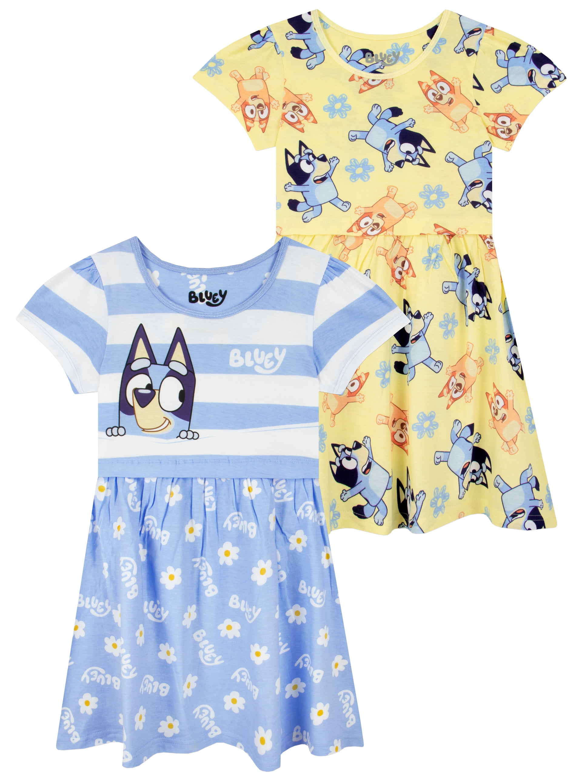 Bluey Girls 2 Pack Dress Multicolor Sizes 2T-8 - Walmart.com