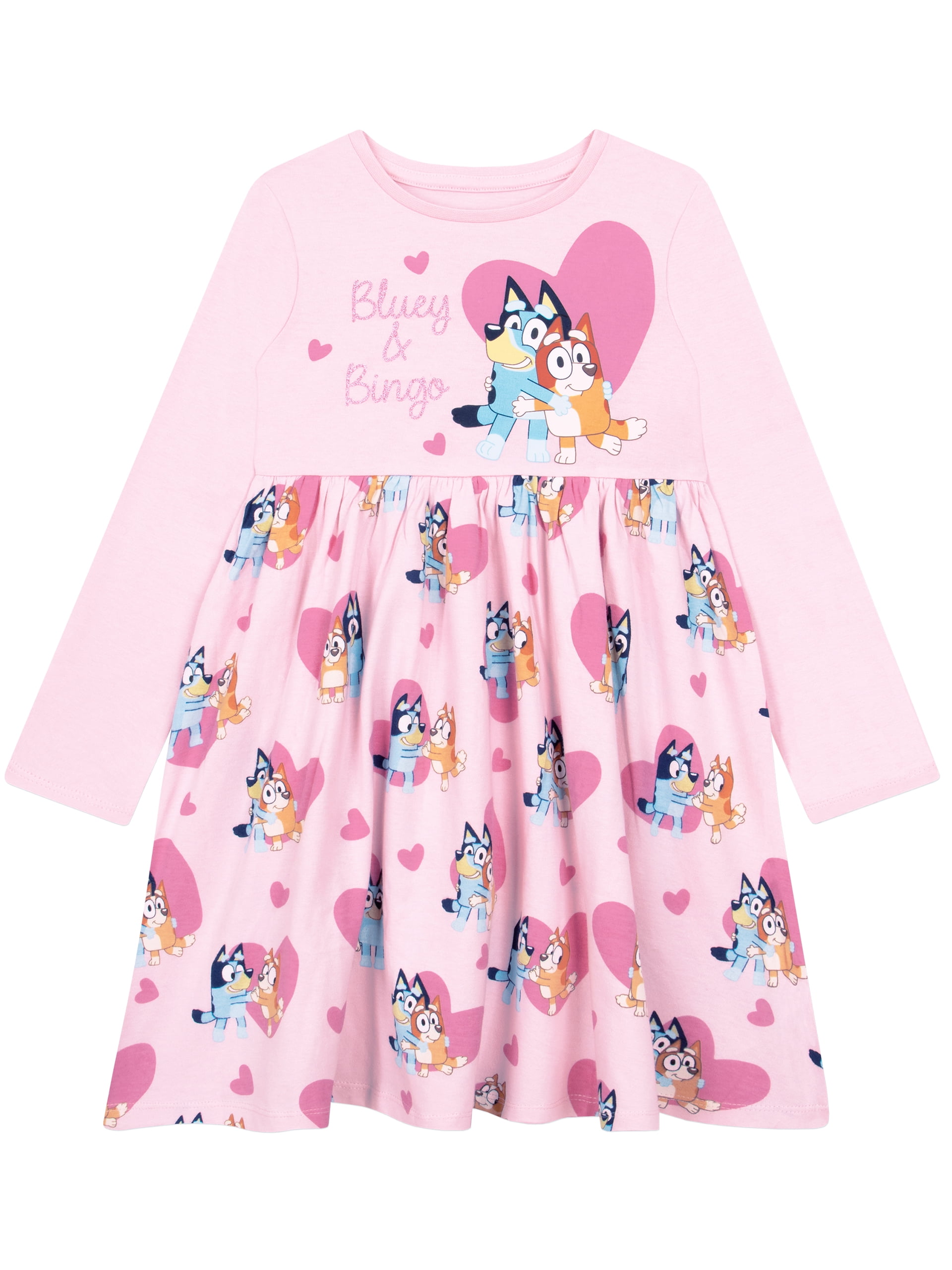 Bluey Girls Bluey And Bingo Dress Pink Sizes 2T-8 - Walmart.com