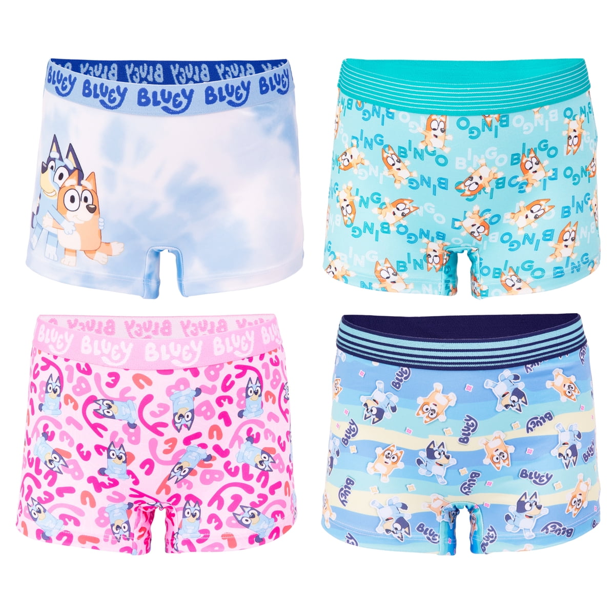 Bluey Girls Boyshort Character Underwear, 4-Pack, Size 4-10 - Walmart.com
