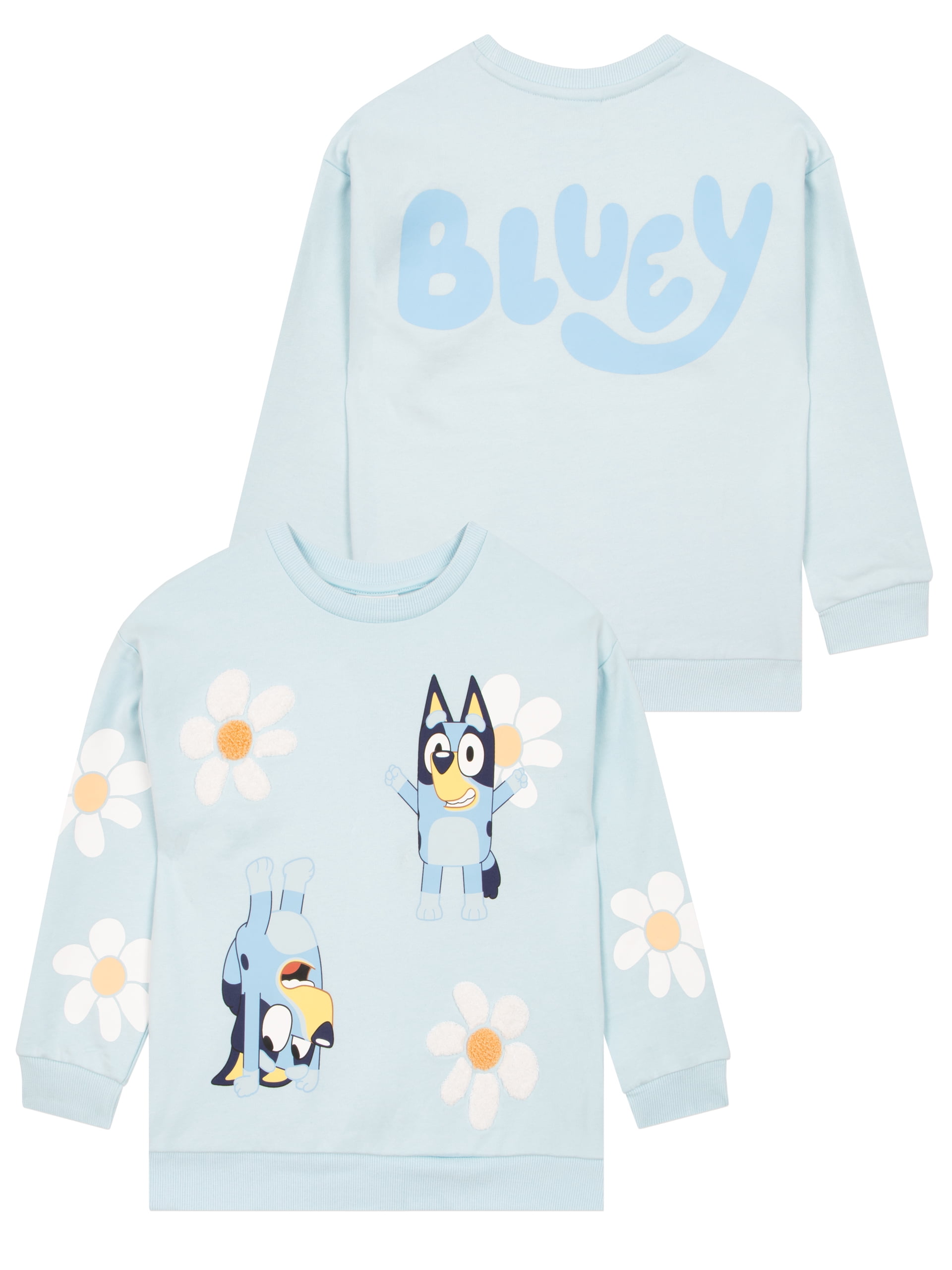 Bluey Girls Embroidered Daisy Sweatshirt Sizes 2T-8 - Walmart.com