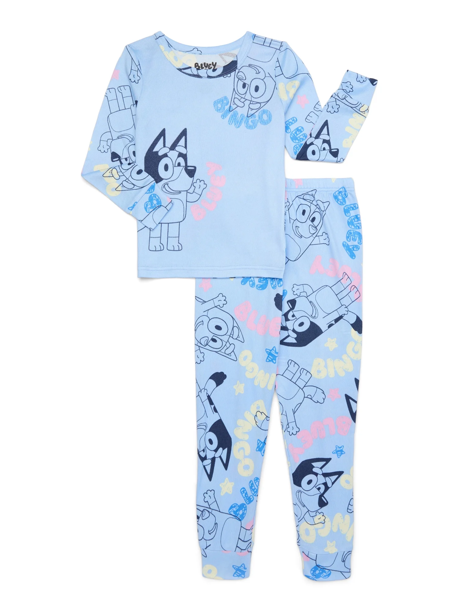 Bluey Girls Long Sleeve Top and Pants Pajama Set, 2-Piece, Sizes 4-8 ...