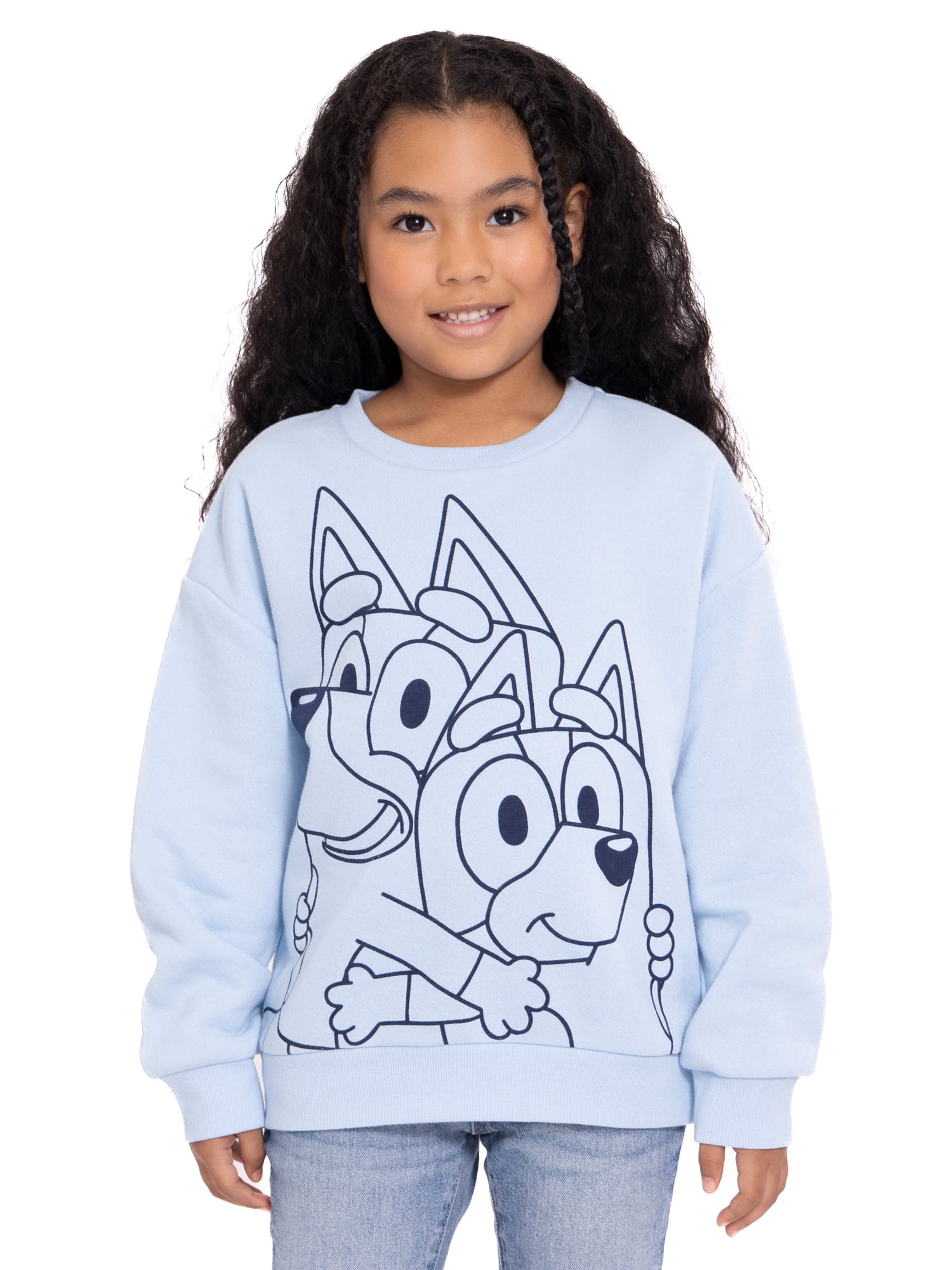 Bluey Girls Oversized Graphic Crewneck Sweatshirt, Sizes 4-12 - Walmart.com