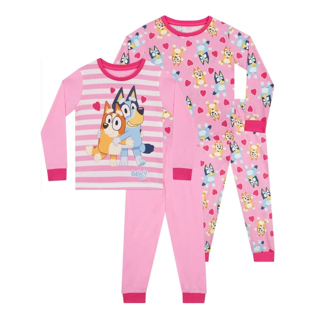 Bluey Girls Pajamas 2 Pack Pink Sizes 2T - 8 - Walmart.com