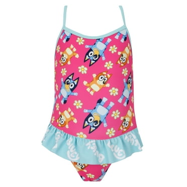 Bluey Girls Spaghetti Strap Tankini Swimsuit with UPF 50, Sizes 4/5-7/8 ...
