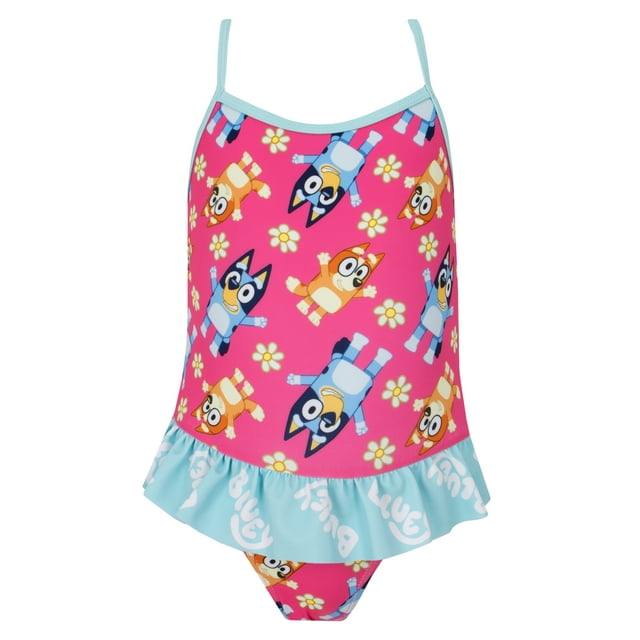 Bluey Girls Swim Suit Pink Sizes 2T-8 - Walmart.com
