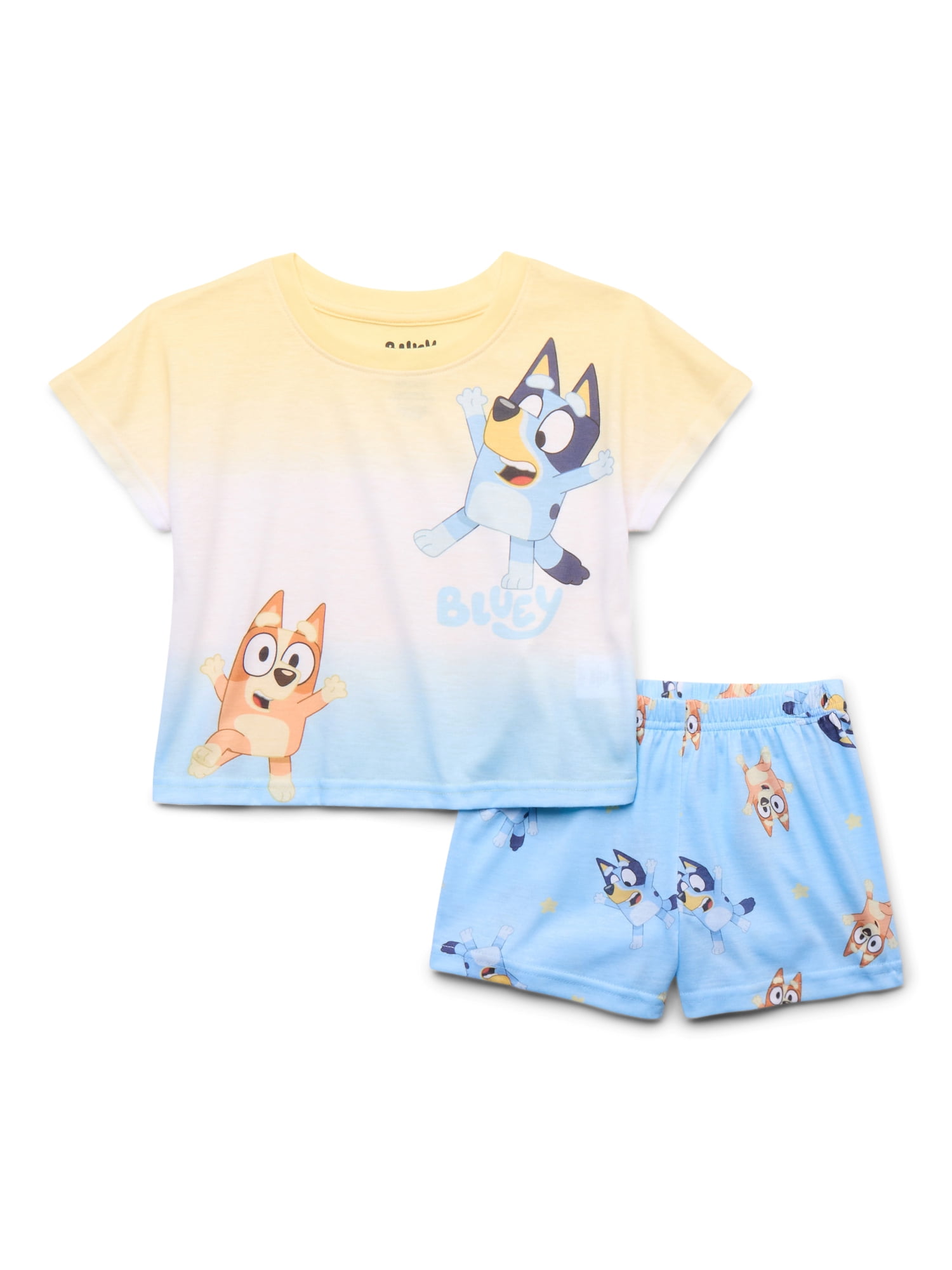 Bluey Girls Top and Shorts Pajama Set, 2-Piece, Sizes 4-12 - Walmart.com