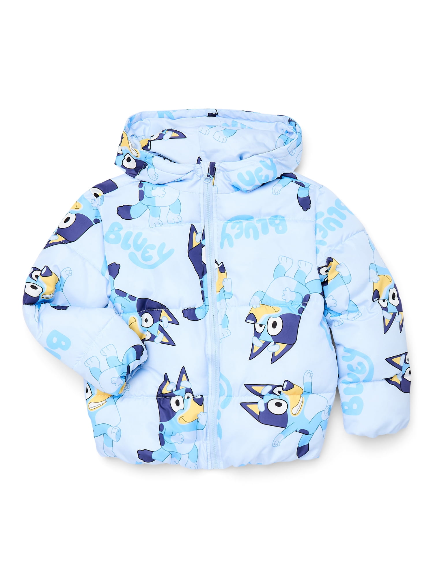 Bluey, Girls & Big Girls Graphic Zip Up Puffer Jacket, Sizes 4-12 ...