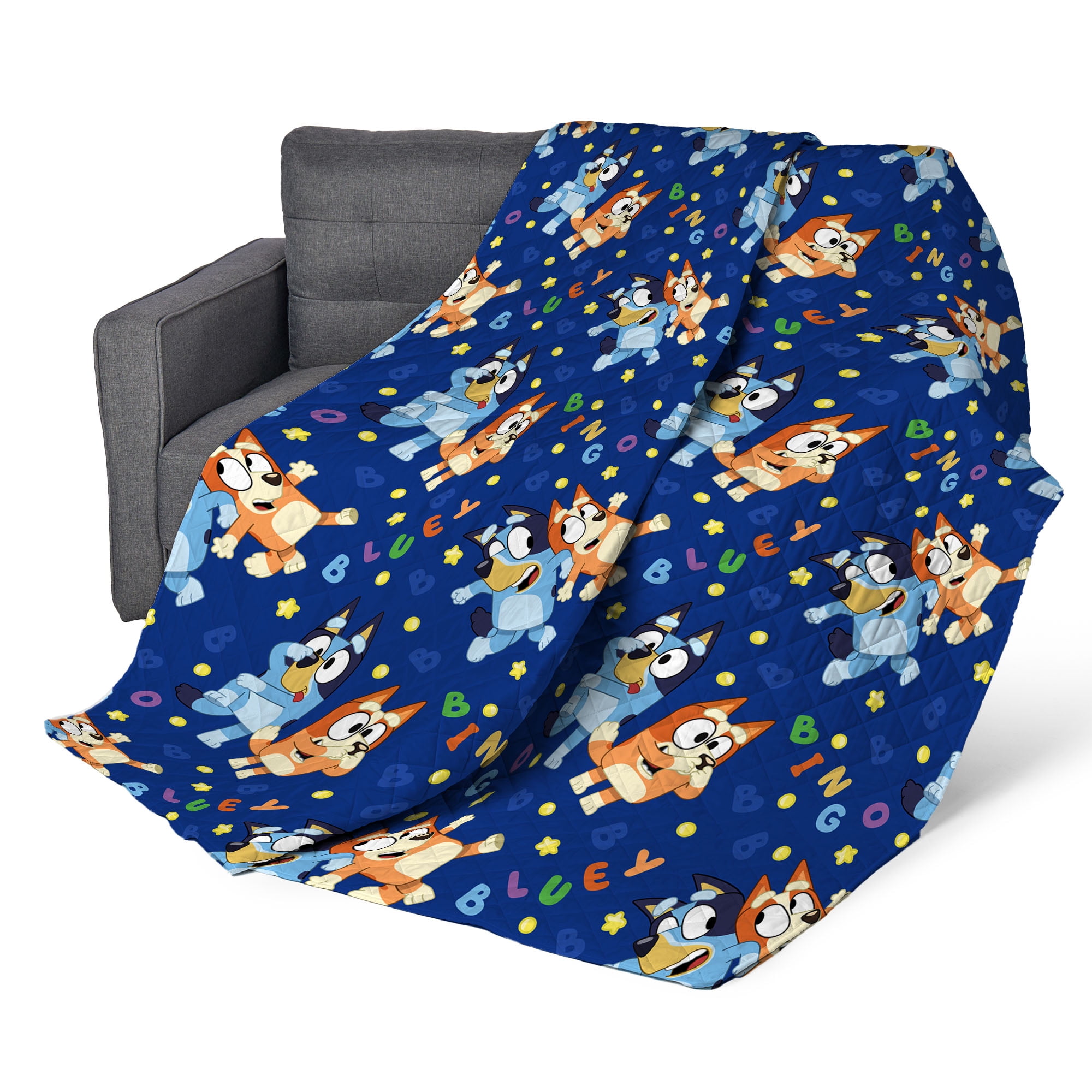 Bluey Goofing Around Quilted Throw Blanket 60 x 80 inches - Walmart.com