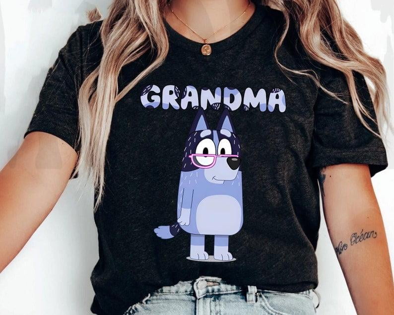 Bluey Grand Mum Shirt, Retro Grandma Birthday Tee, Bluey Family ...